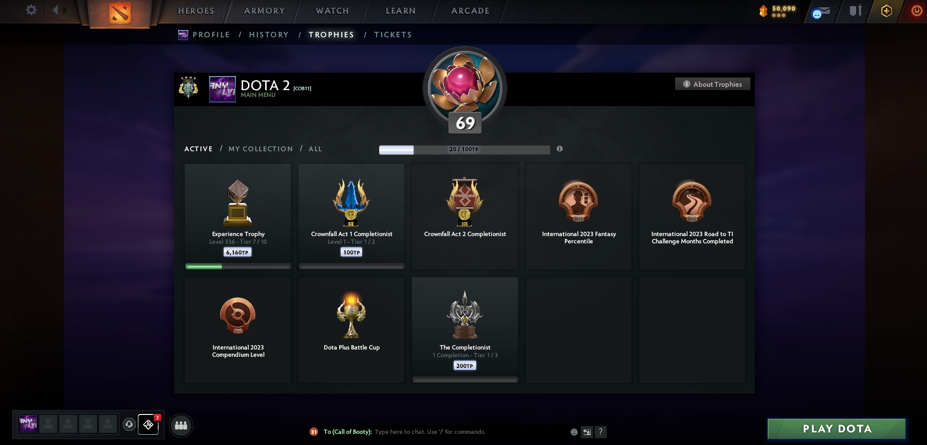 Аккаунт Dota 2 #190303. Рейтинг MMR: 2866; Уровень: 69; Порядочность: 12000; за 68 USD